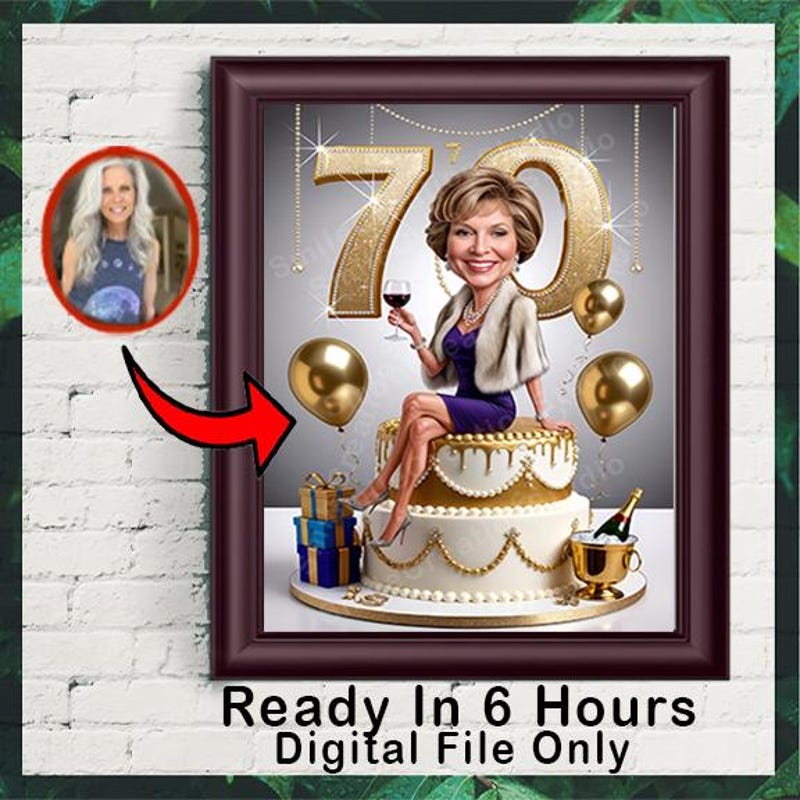 70th Birthday Cartoon - Etsy