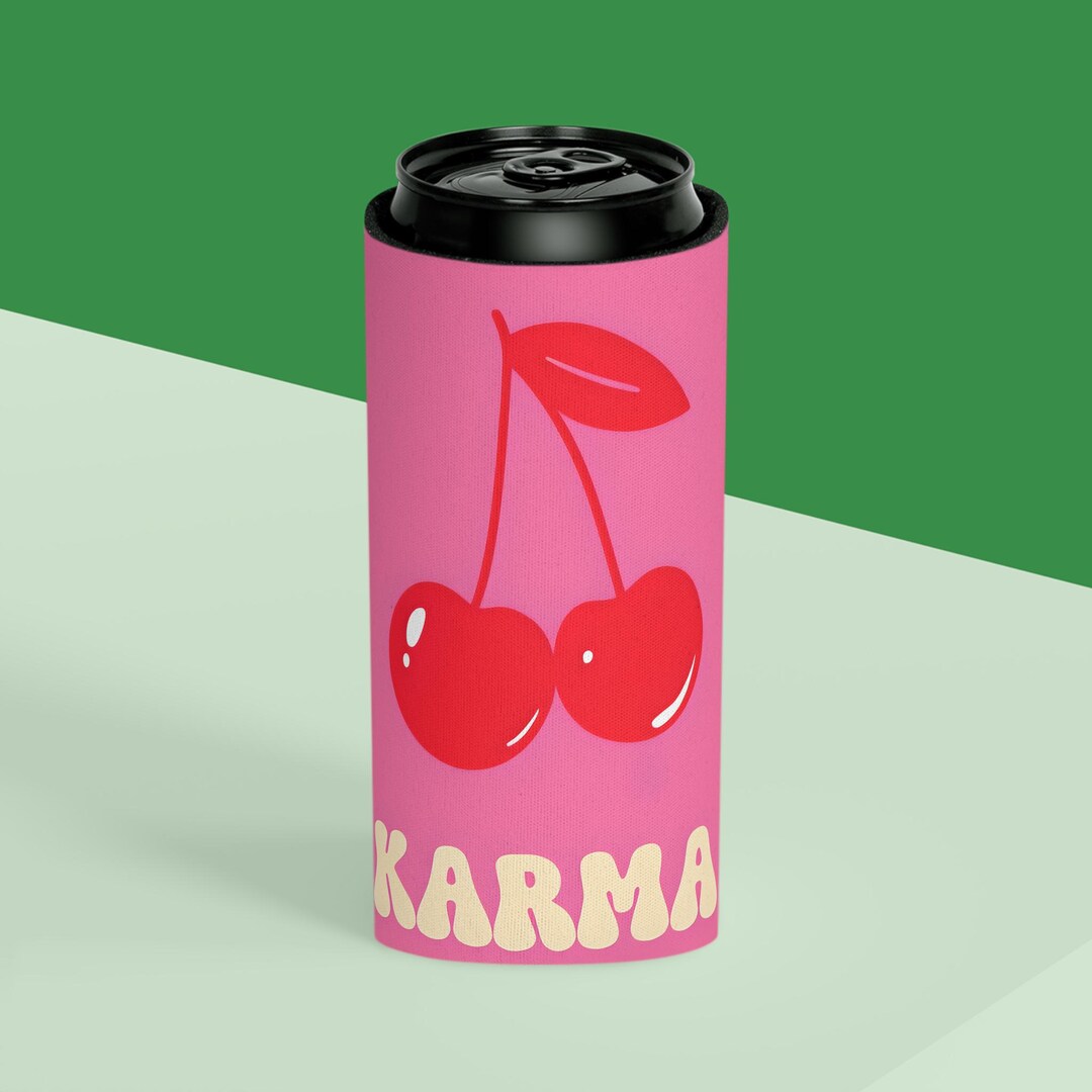 Funky Can Cooler With Cherry Design - Perfect for Summer Bbqs, Beach ...