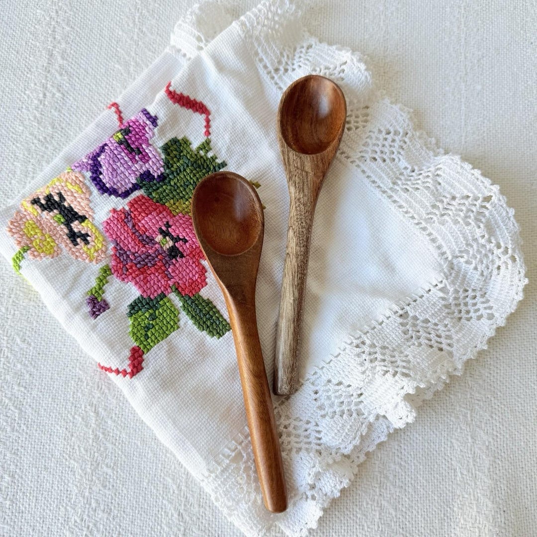 Set of 2 Mexican Hand-carved Wood Salsa & Coffee Spoons 7"l - Etsy