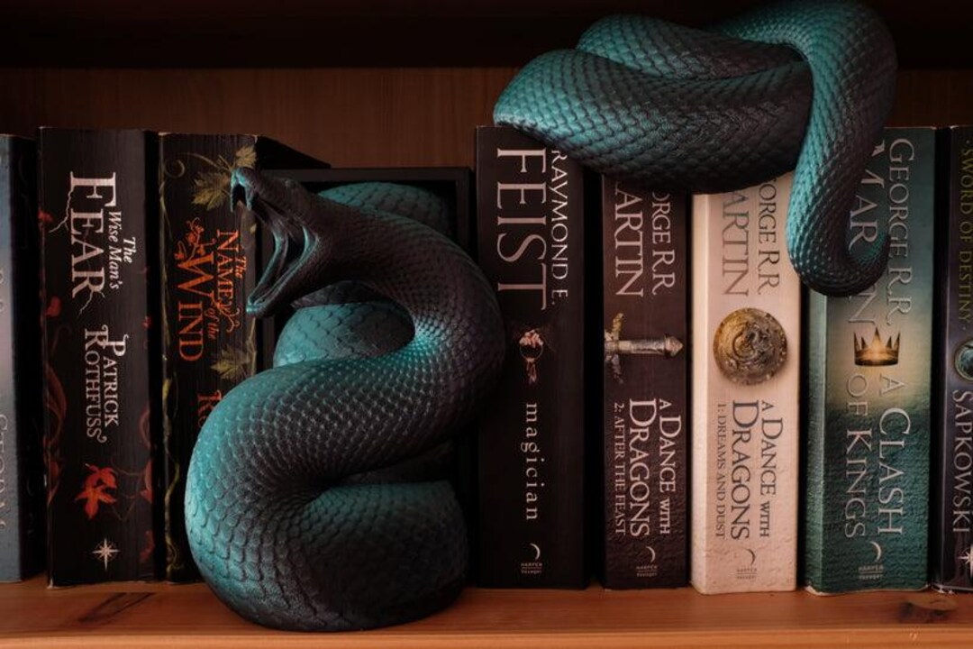 Snake Head Booknook, Snake Head and Tail Realistic Serpent Bookshelf ...