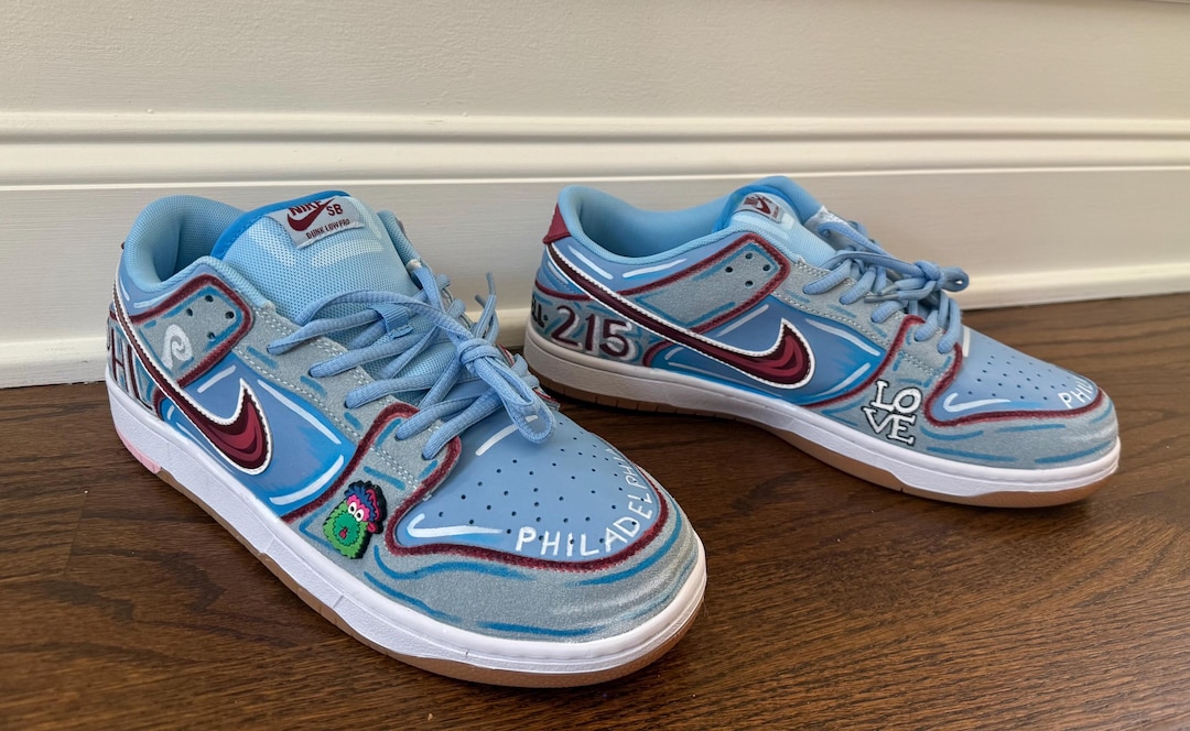 Philadelphia Phillies Hand-painted Adult Nike SB Dunks - Etsy