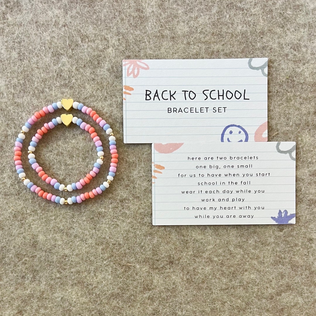 Back to School Bracelet Set, First Day of School Bracelets, First Day ...