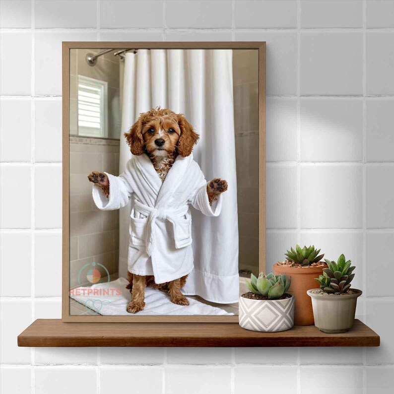 Funny Cavapoo Dog Bath Poster: Humorous Bathroom Wall Art - Etsy