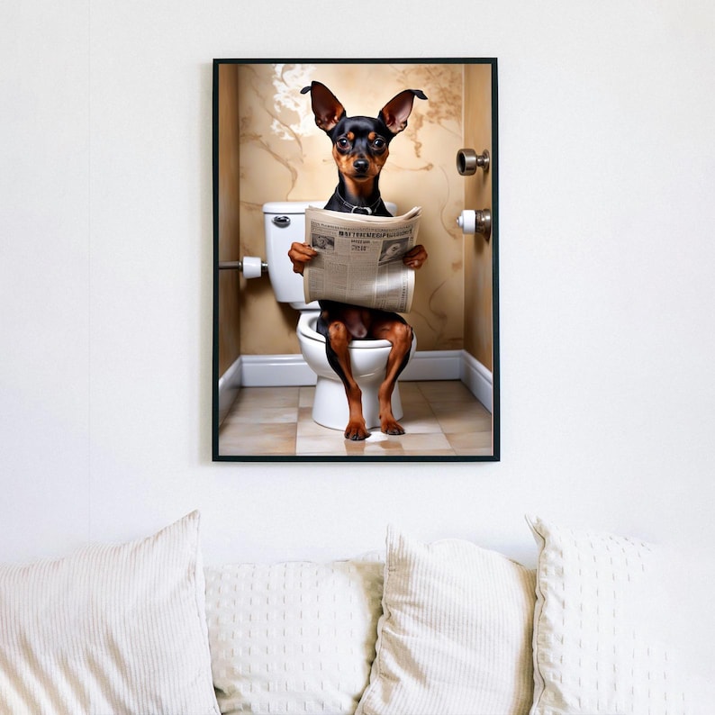 Miniature Pinscher Bathroom Poster: Funny Dog Lover Gift - Etsy