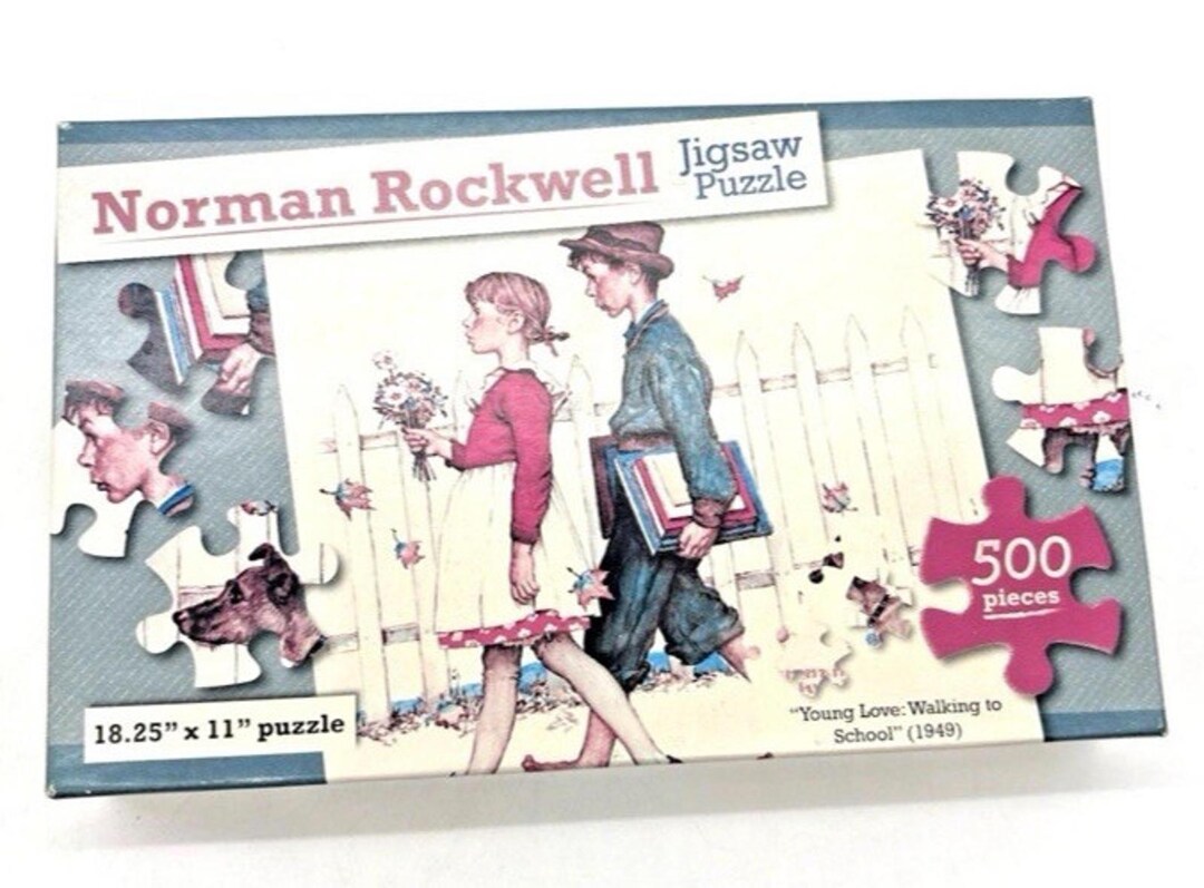 Norman Rockwell 500 Piece Jigsaw Puzzle Young Love Walking to School - Etsy