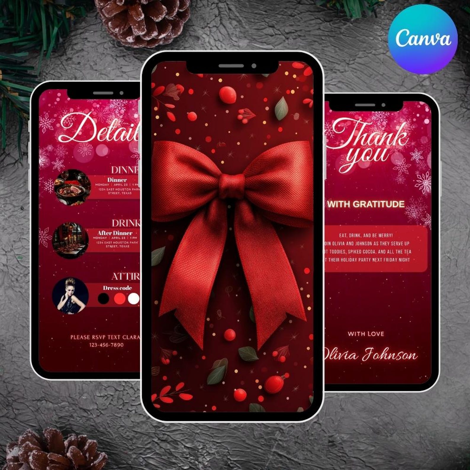 Digital Christmas Party Invitation, Animated Holiday Party Invite, Xmas ...