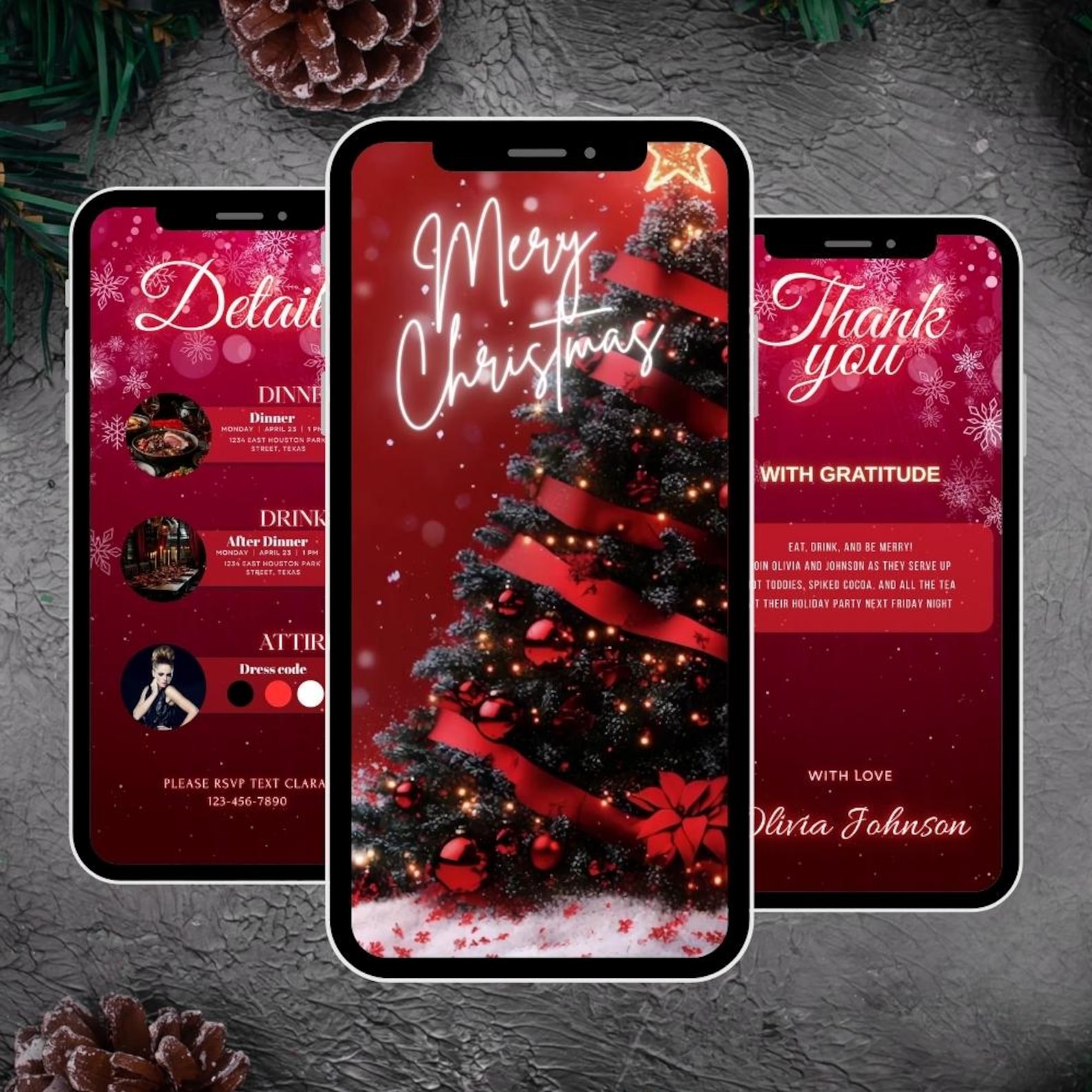 Digital Christmas Party Invitation, Animated Holiday Party Invite, Xmas ...