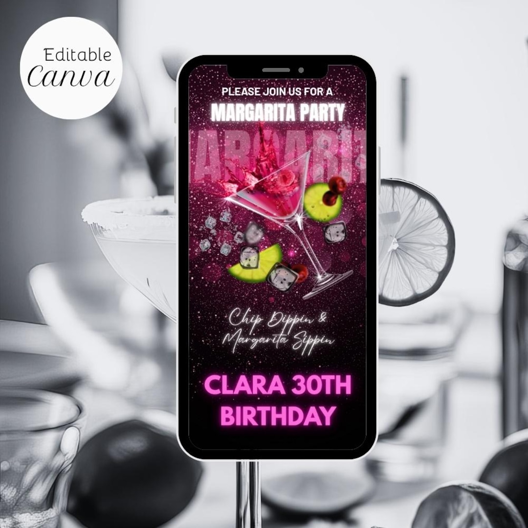 Editable Margarita Party Digital Invite, Margarita Party Invite, Let's ...