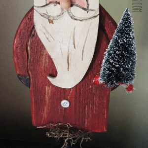 Santa Farmhouse Santa Primitive Wood Pattern Primitive - Etsy