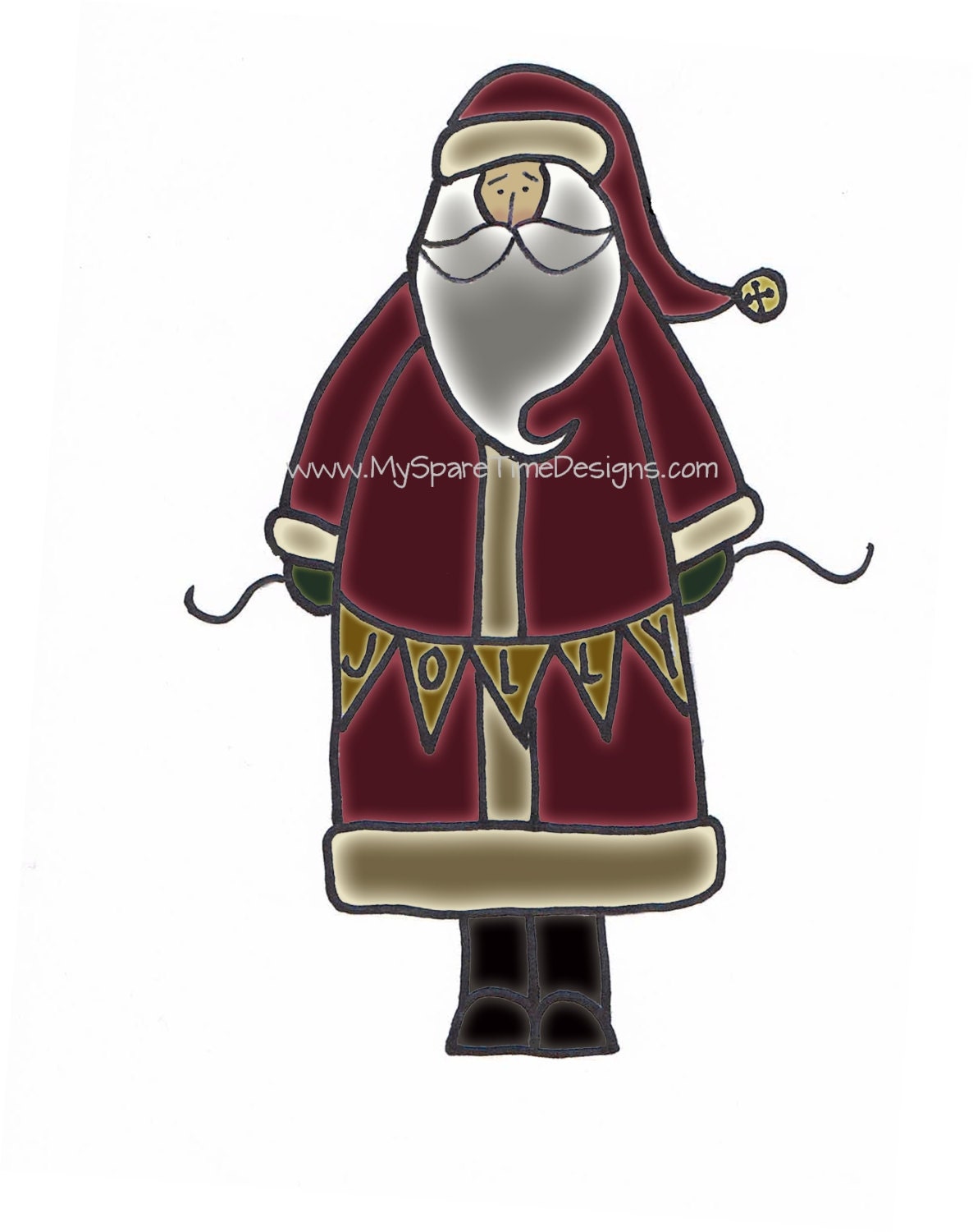 Primitive Santa Primitive Santa Graphic Primitive Santa Clip | Etsy