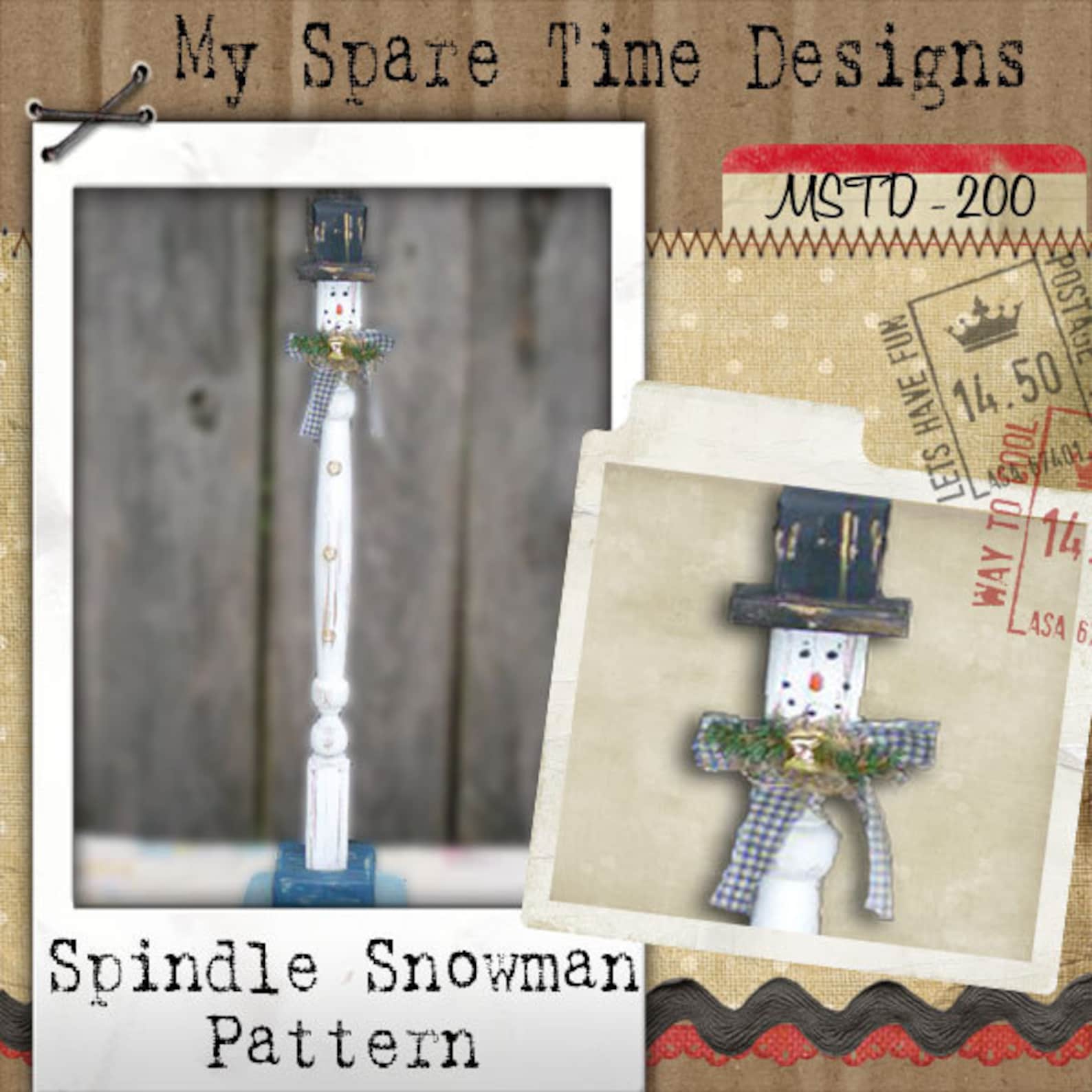 Wood Spindle Snowman Winter Christmas Decor E-pattern - Etsy