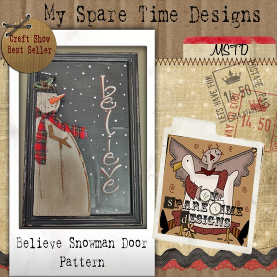 Primitive Wood Pattern, Primitive Snowman Pattern, Primitive E-pattern ...