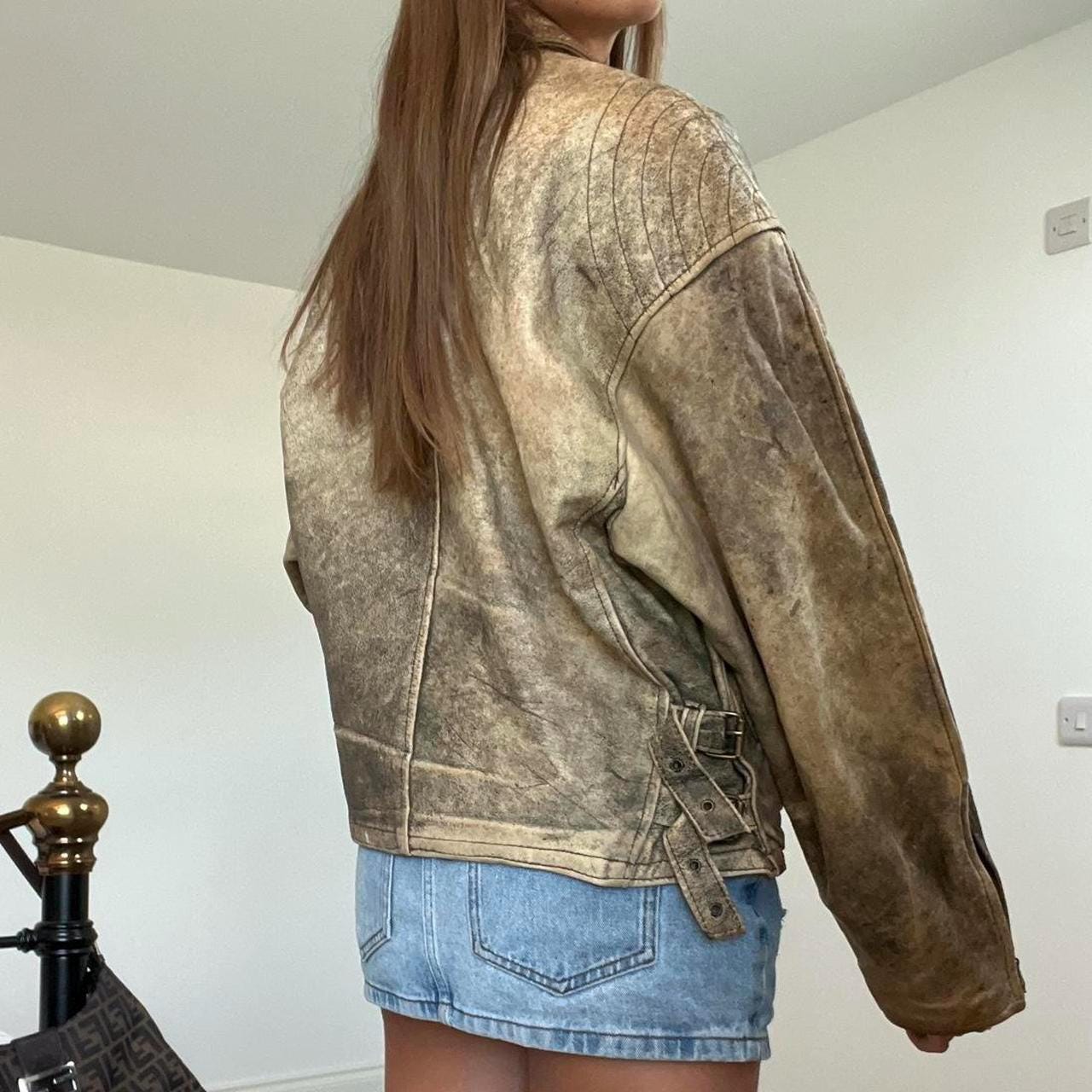 Retro Biker Boxy Oversized Leather Jacket Women’s Vintage Style ...