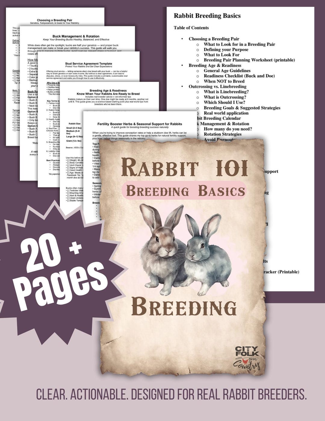 Rabbit Breeding Guide Printable: Breeding Calendar, Pair Selection (PDF ...