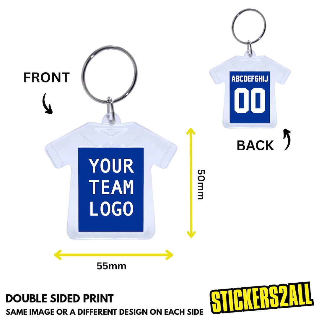 Custom Sports Team T-shirt Keychain: Personalized Printed Keyring - Etsy