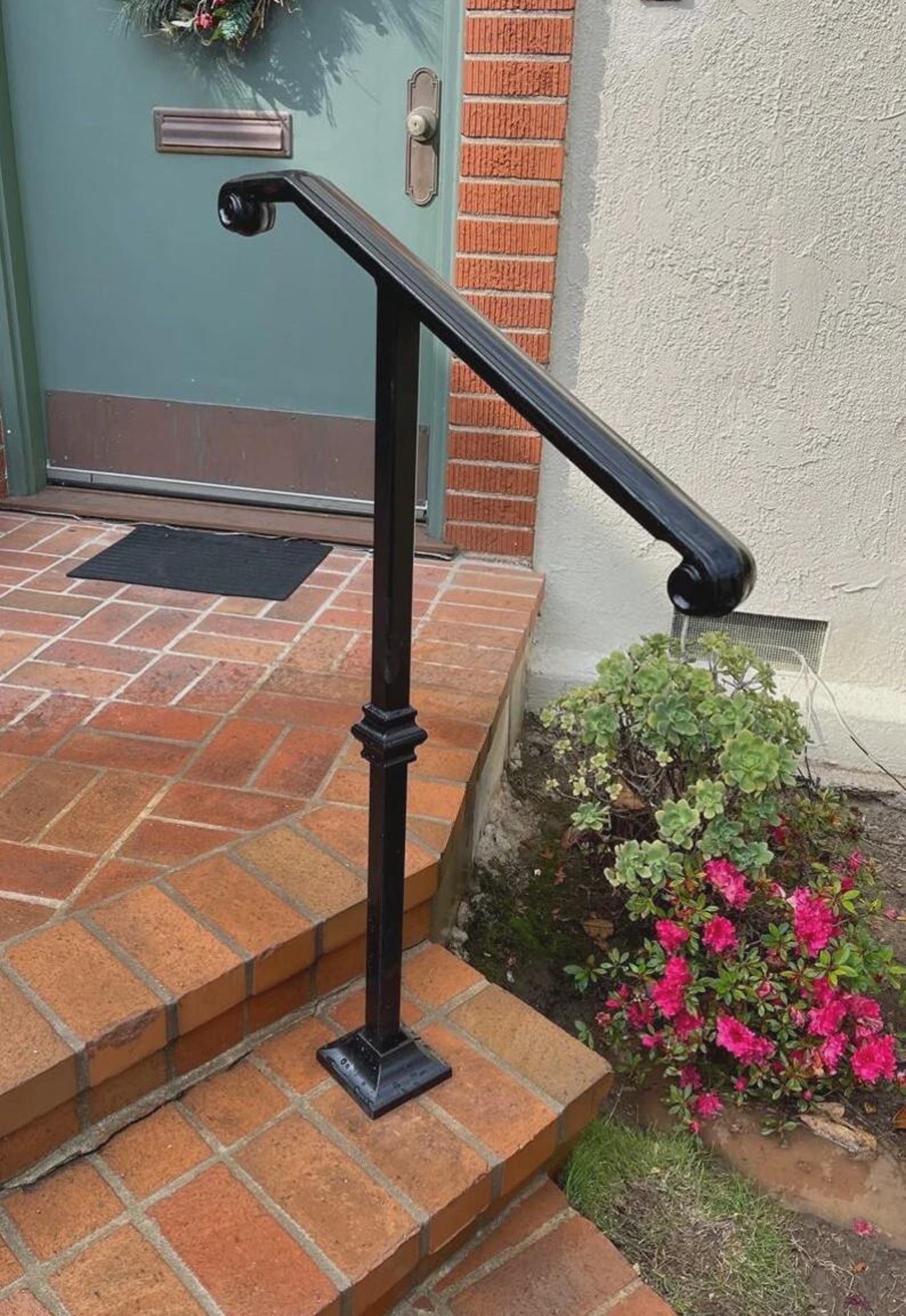 Wrought Iron Handrail for 1–3 Steps – Indoor/outdoor Safety Rail With ...