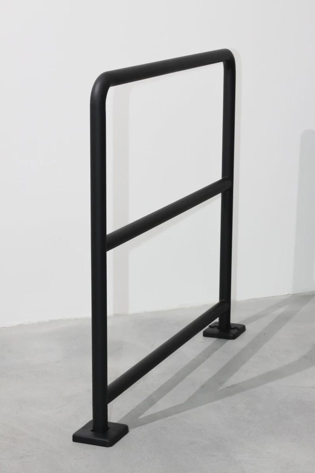 Custom Black Steel Railing – 3 Horizontal Rails | Modern Metal ...