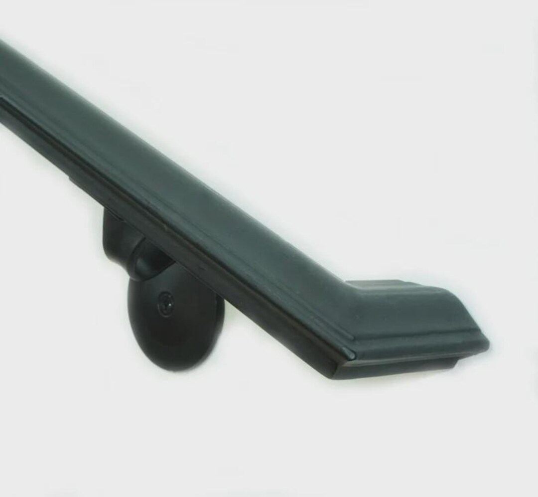 Wrought Iron Molded Cap Handrail – 3 Ft Solid Iron Stair Railing | ADA ...