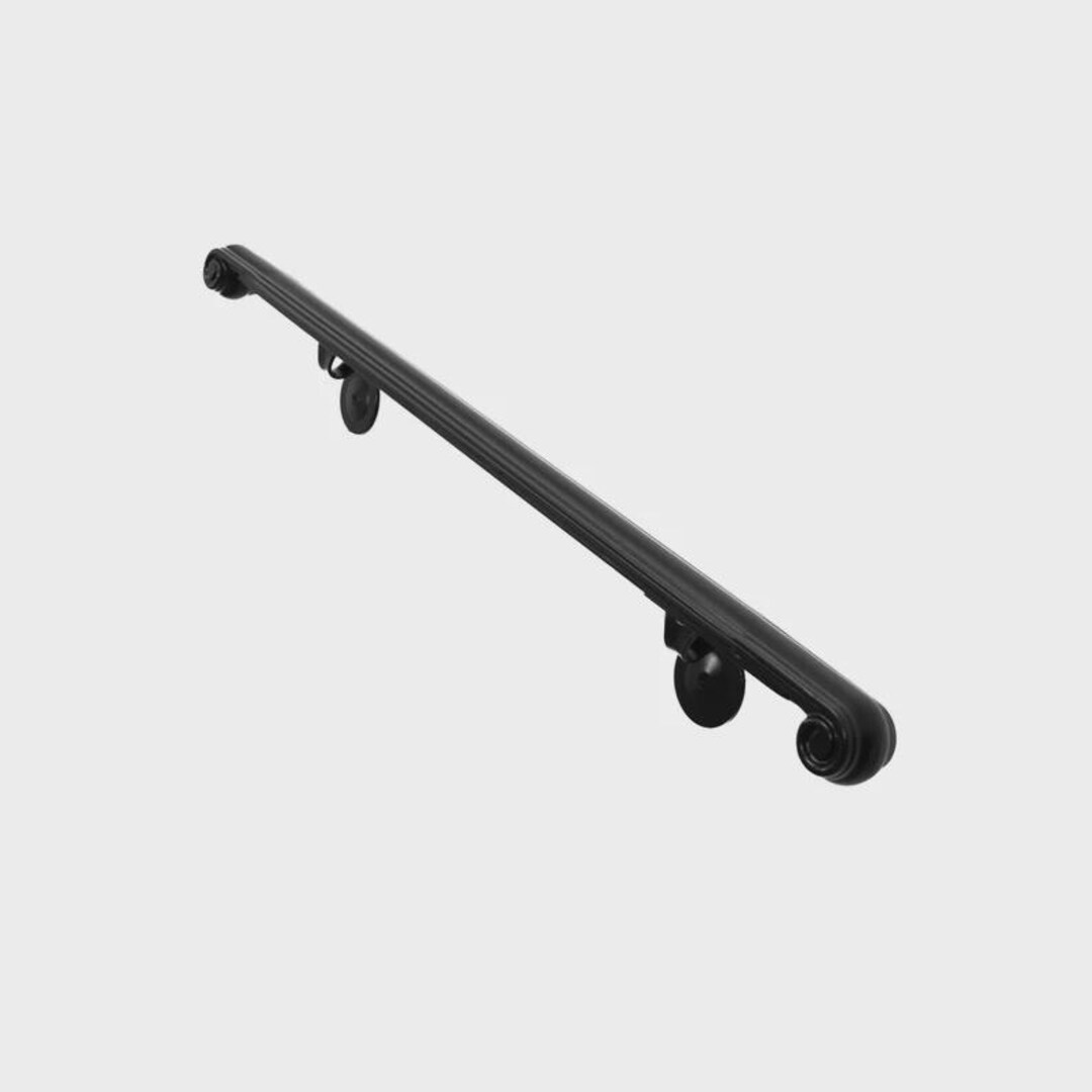Volute Fist Wrought Iron Handrail Set | Powder Coated | Handmade in ...
