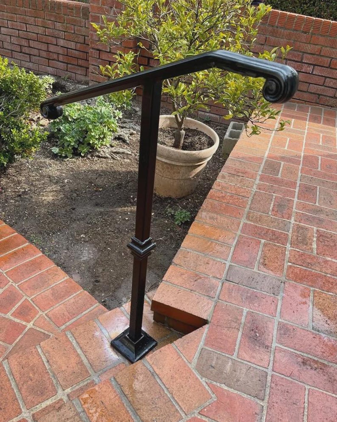 Wrought Iron Handrail for 1–3 Steps – Indoor/outdoor Safety Rail With ...