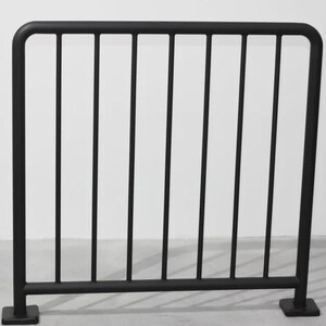 Custom Round Picket Guardrail – Modern Matte Black Metal Railing, 42 ...