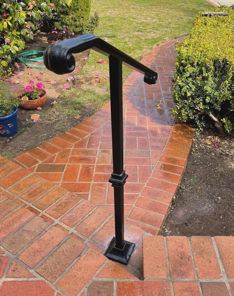 Wrought Iron Handrail for 1–3 Steps – Indoor/outdoor Safety Rail With ...