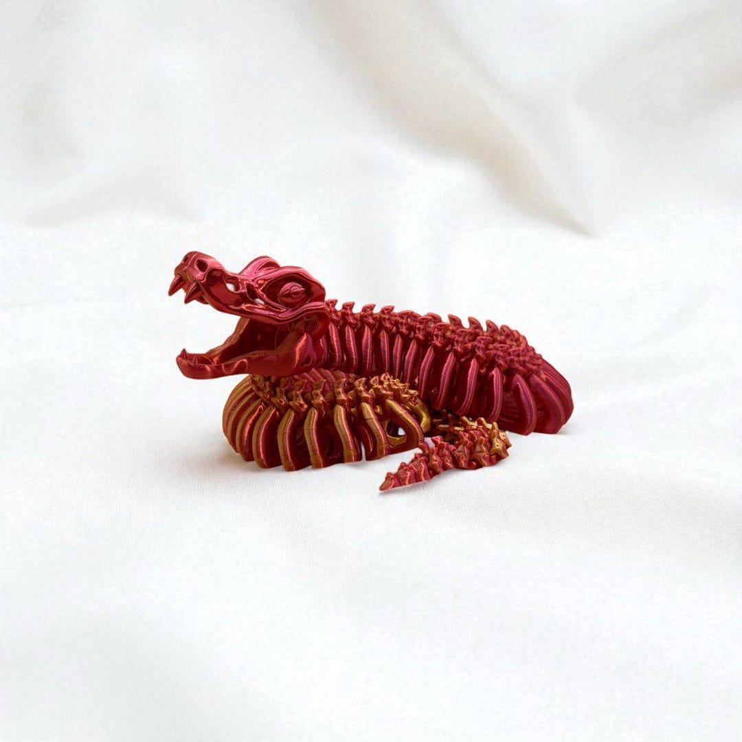 Flexi Dragon Snake – Movable 3d-printed Decorative Figure Made of ...