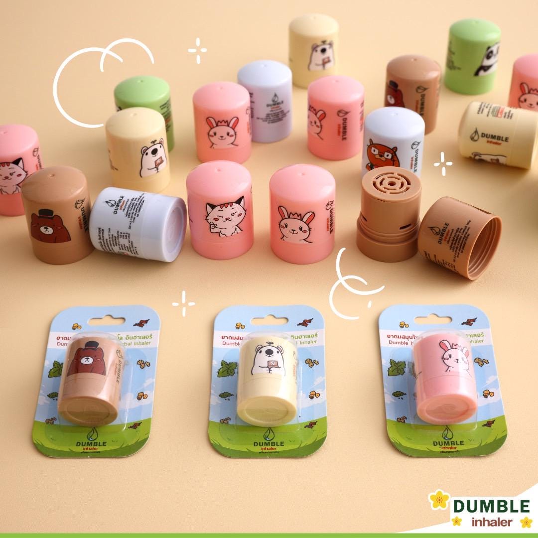 Thai Herbal Inhaler – Cute Animal Design | Small Pocket Aroma Stick 2g ...