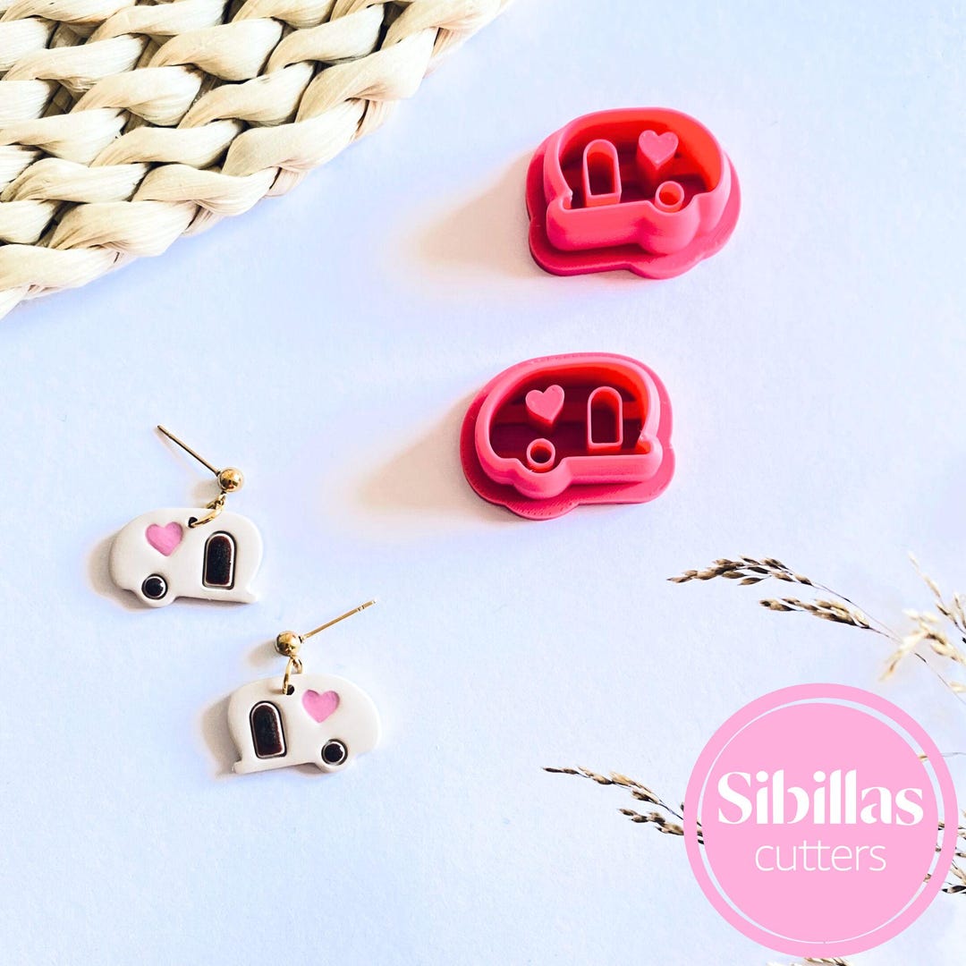 Camper Polymer Clay Cutter Set, Cute Camper Earring Clay Cutter, Hippie ...