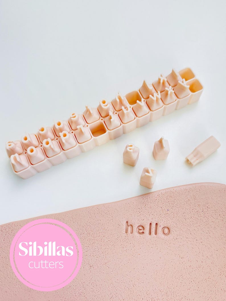 Polymer Clay Alphabet Stamps - 6mm, Ceramic Stamp Initial, Lower Case ...
