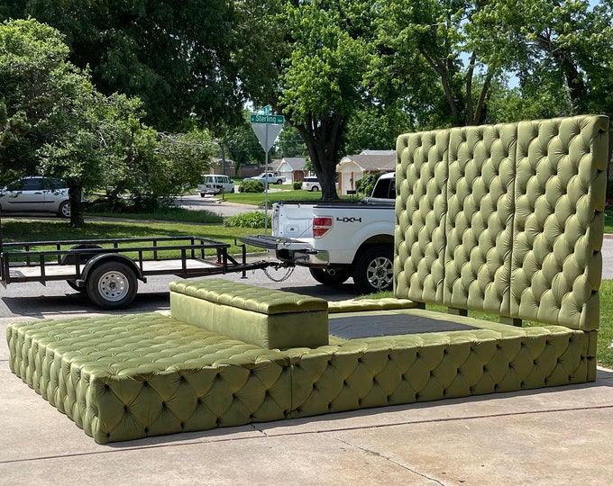 PAYMENT Tufted Platform Bed Extra Large Wide Grandioso Eternity Bed ...