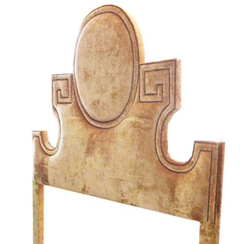 Vintage Inspired Greek Key Headboard Upholstered Tall Bed | Etsy
