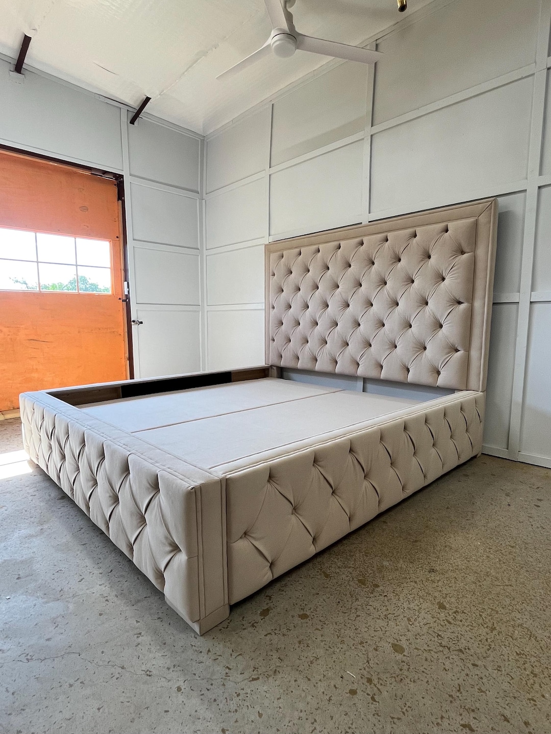 Tufted Velvet Platform Bed Frame: Luxe Custom Made King/queen/twin - Etsy