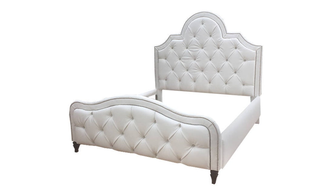 Tall Headboard Upholstered Bed Diamond Tufted Bed Frame California King ...
