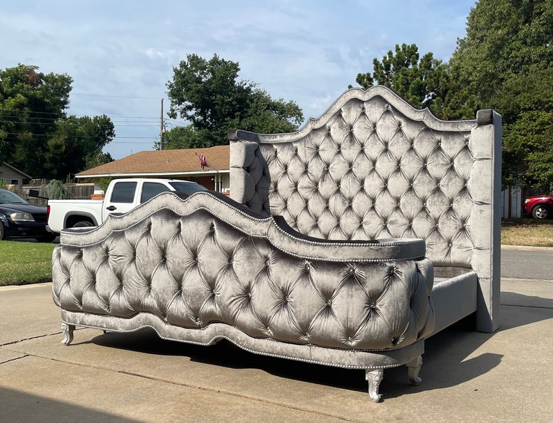 Luxury Bed Frame French Bespoke Tufted Glam California King - Etsy