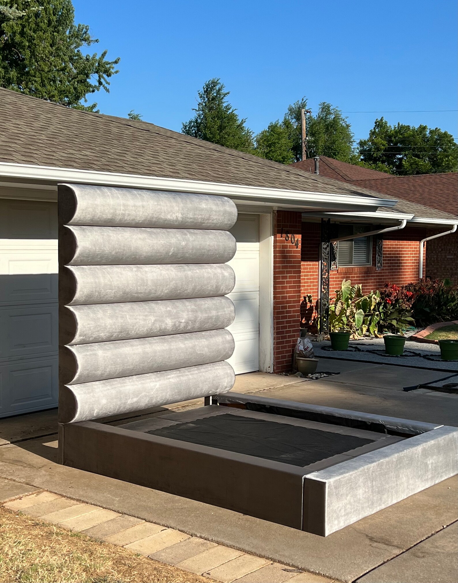 Modern Tall Bolster Style Bed Frame California King Queen Full - Etsy