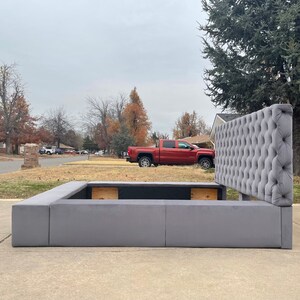 Platform Large Tufted Bed Extra Wide Bed Frame Tufted Bed Frame ...