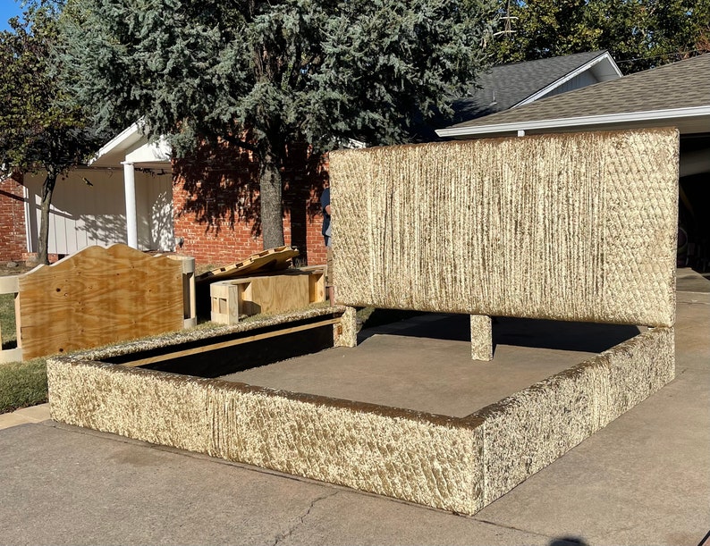 Family Bed Frame Oversized Platform Quilted Velvet Custom - Etsy