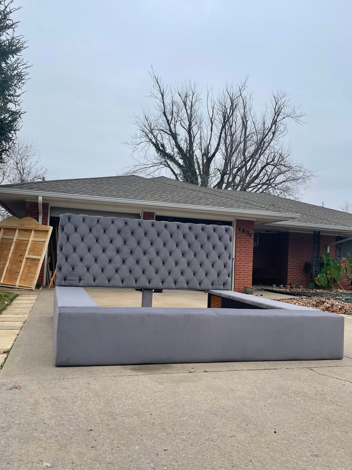 Platform Large Tufted Bed Extra Wide Bed Frame Tufted Bed | Etsy