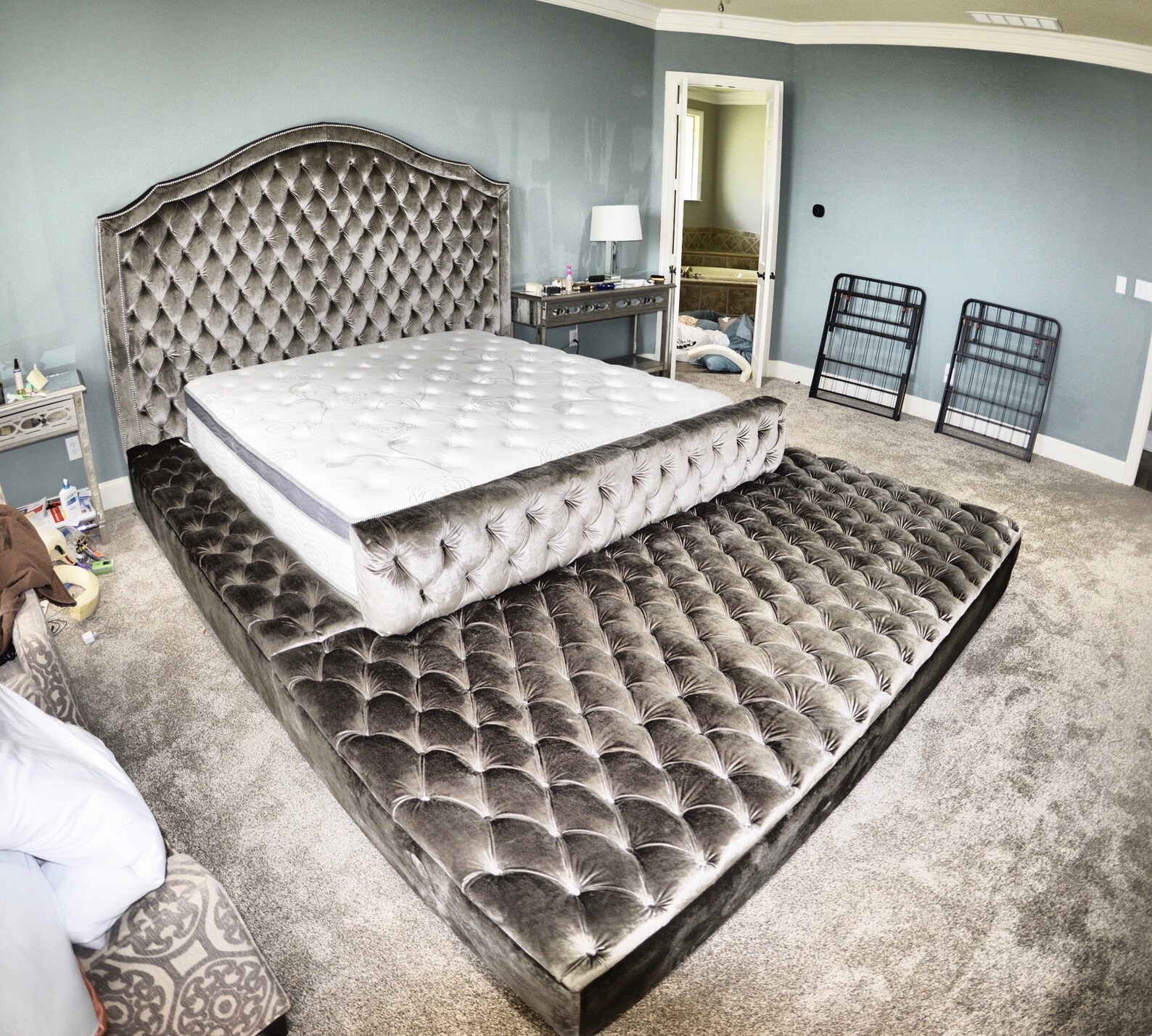 Tufted Platform Bed King Extra Large Wide Grandioso Eternity - Etsy Canada