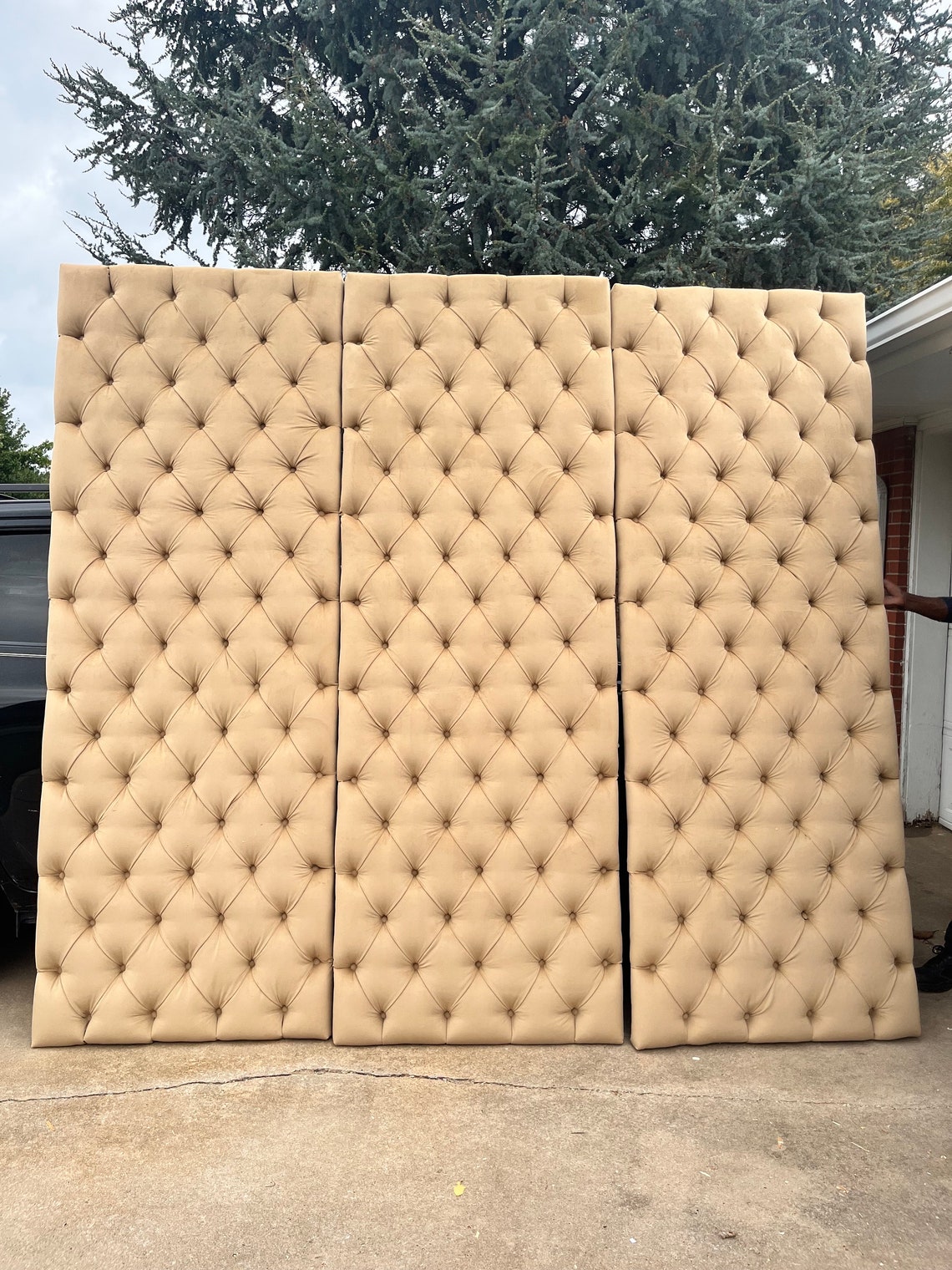 Custom Tufted Velvet Wall Panels: Extra Tall Banquette Tiles - Etsy