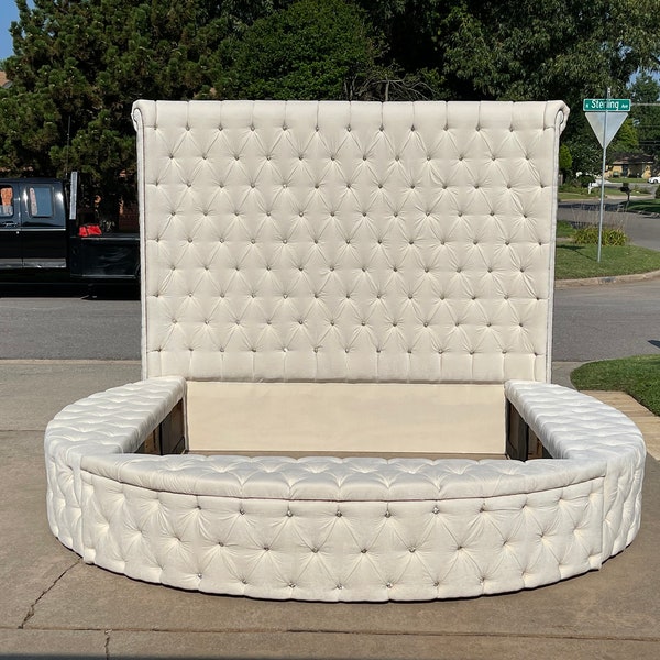 Round Tuffed Bed - Etsy