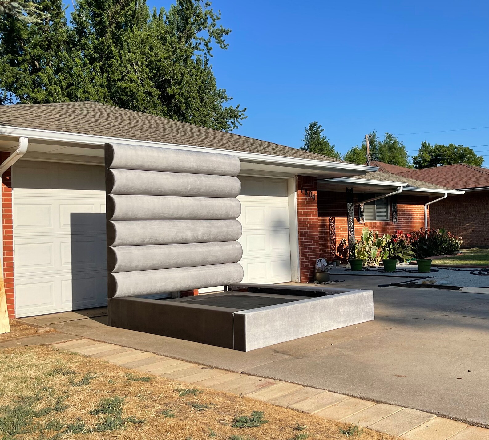 Modern Tall Bolster Style Bed Frame California King Queen Full - Etsy