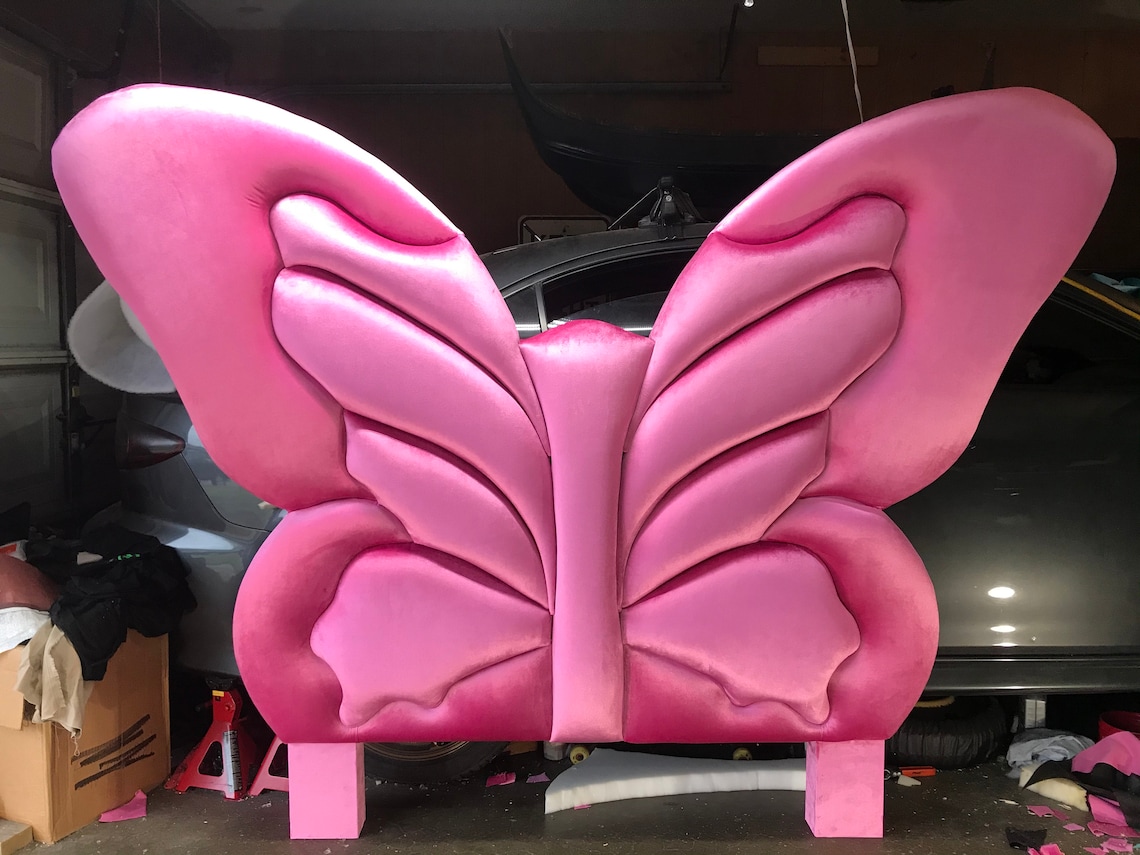 Girls Butterfly Headboard Pair Upholstered Twin Full Queen - Etsy