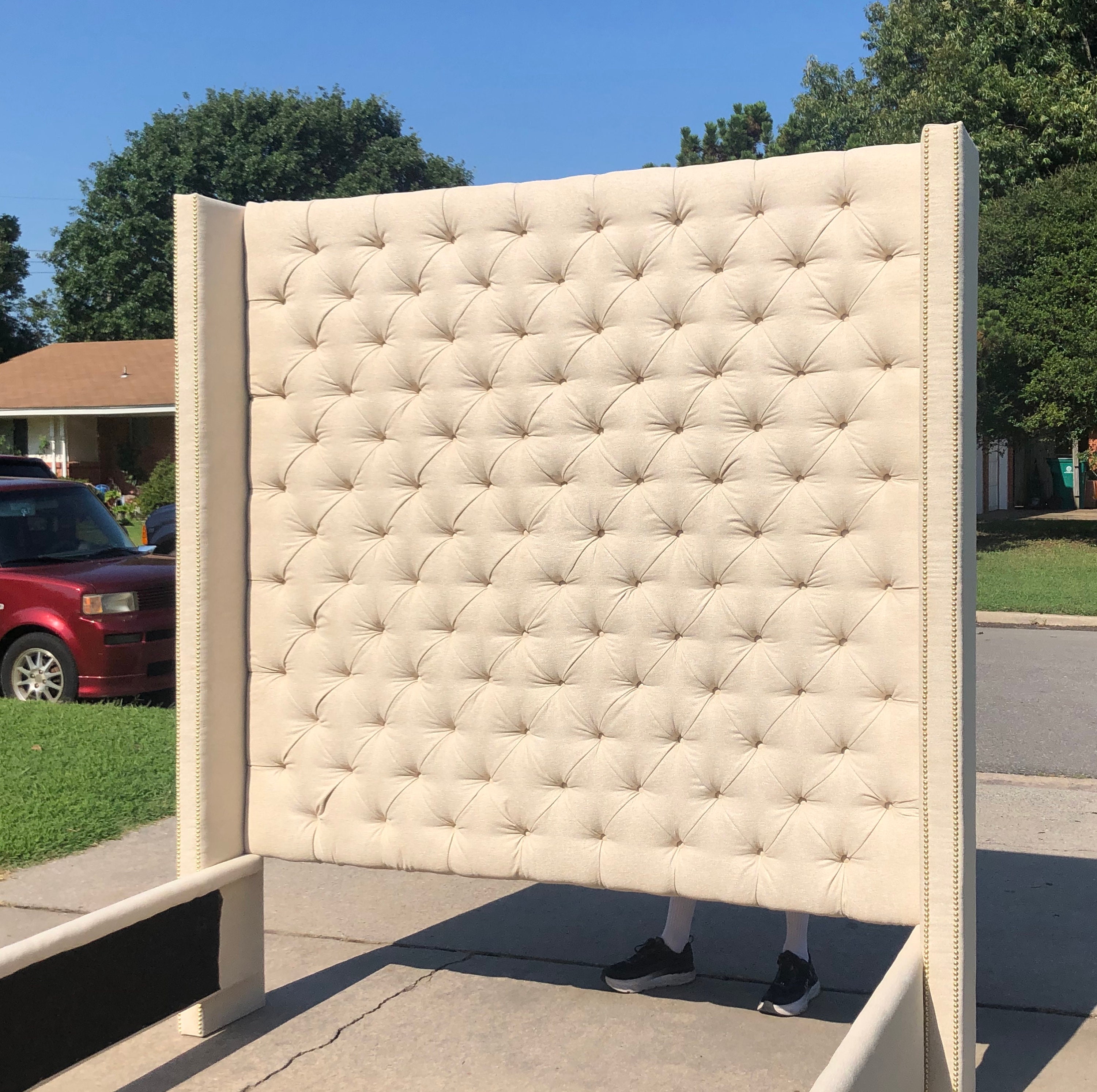 Urban Farmhouse Custom Made Bed Extra Tall Neutral Bed Frame | Etsy