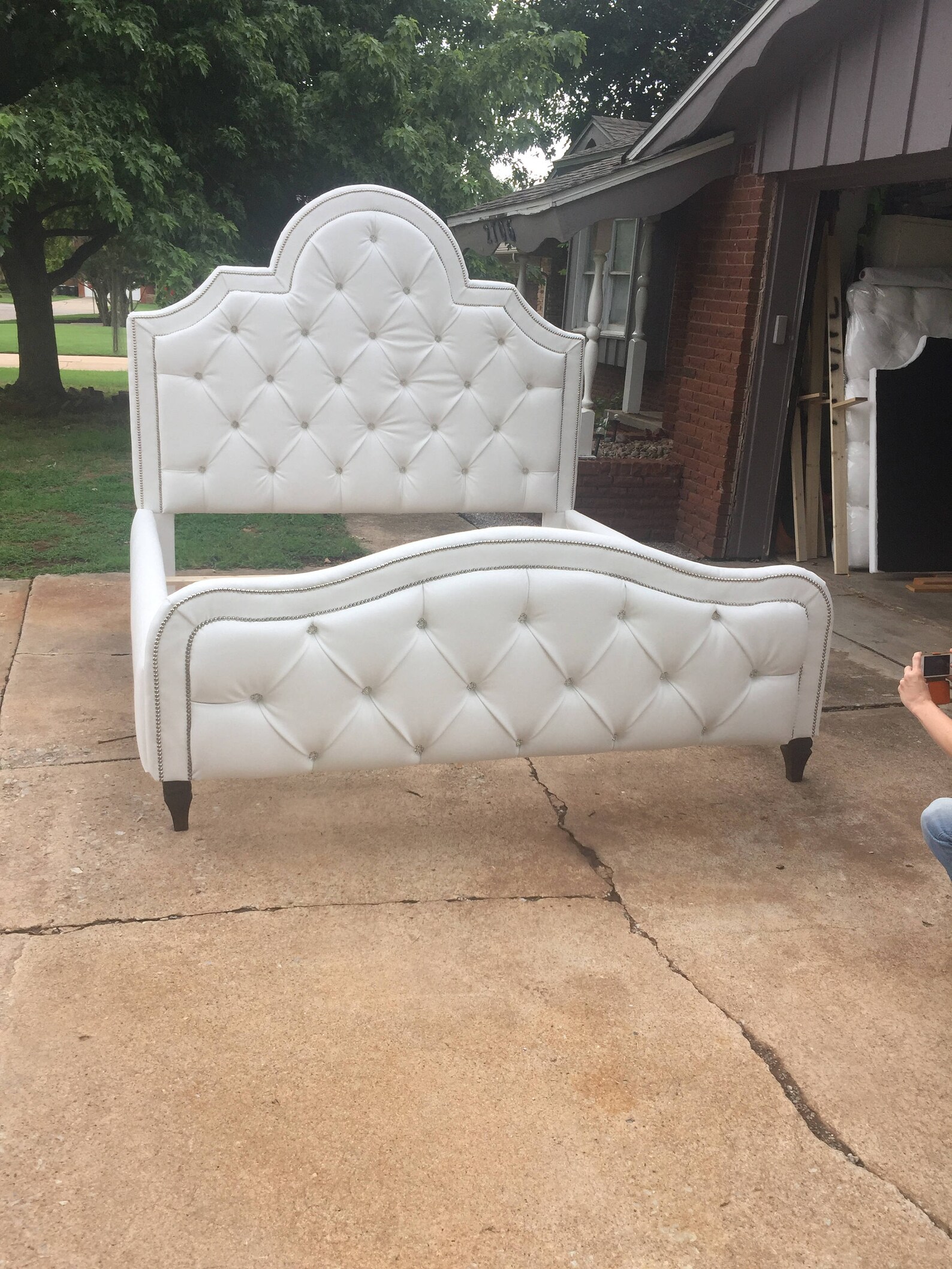 Tall Headboard Upholstered Bed Diamond Tufted Bed Frame | Etsy