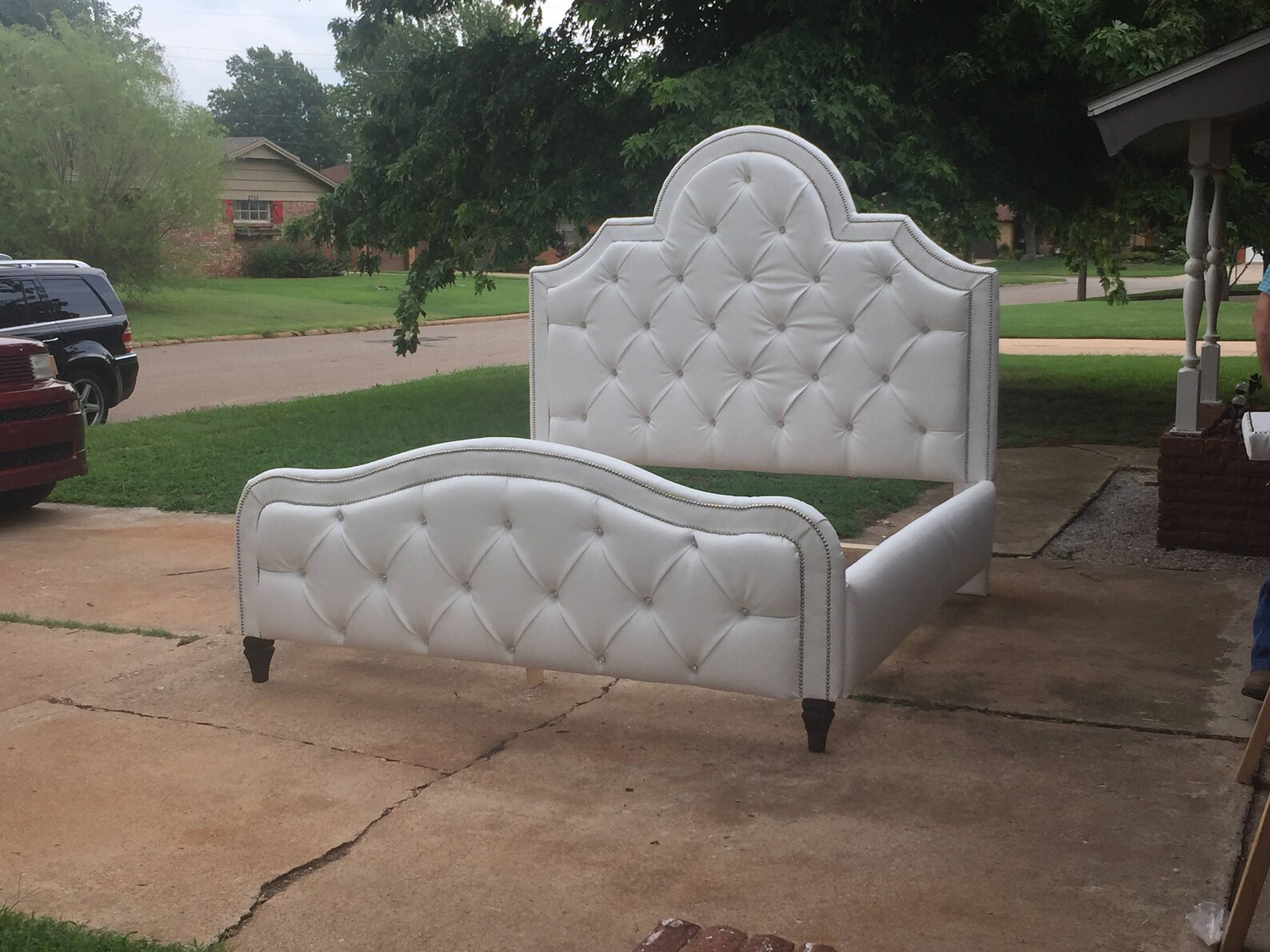 Tall Headboard Upholstered Bed Diamond Tufted Bed Frame | Etsy