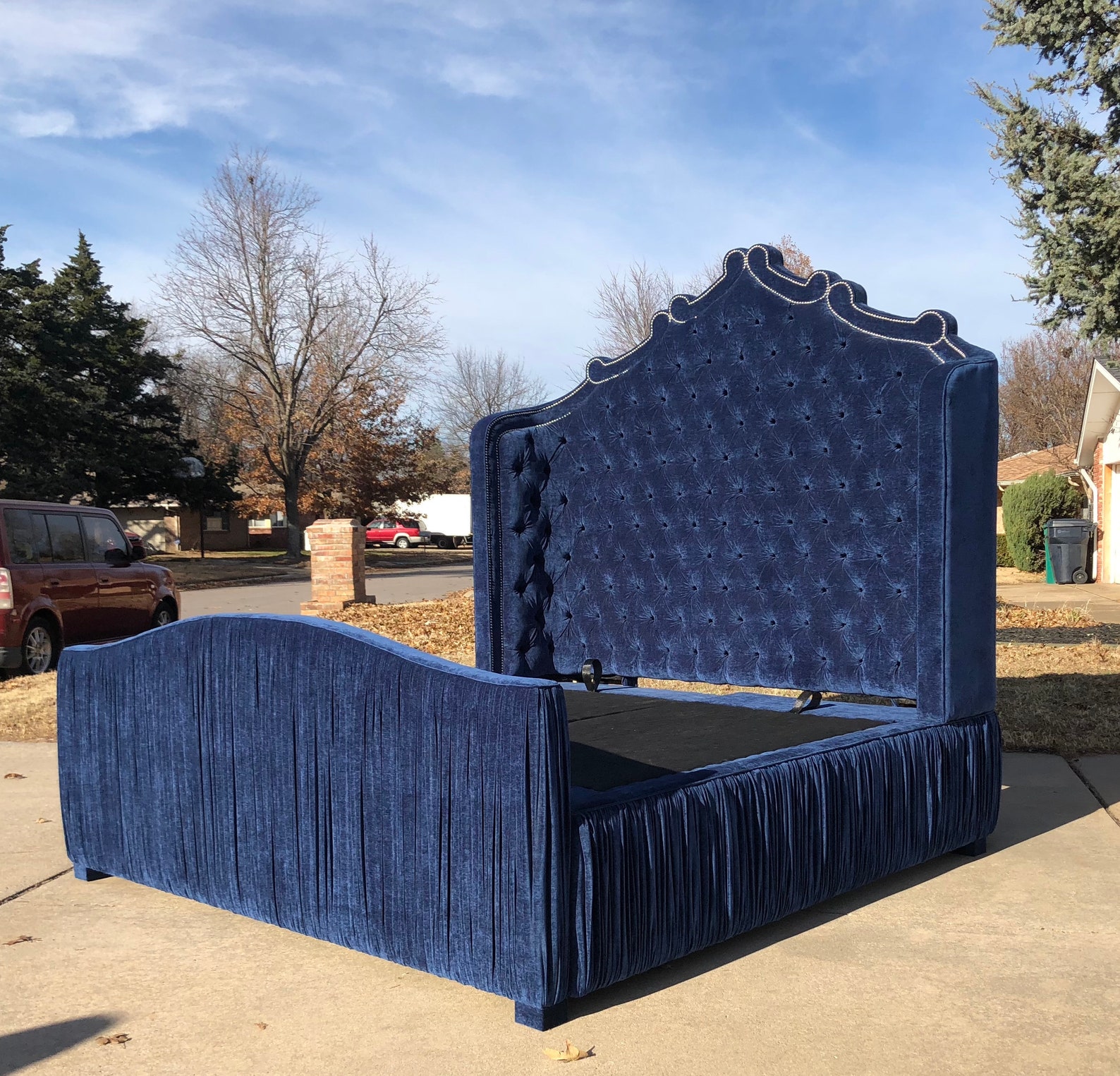 Tufted Platform Bed Frame: Extra Tall French Haute House Inspired - Etsy