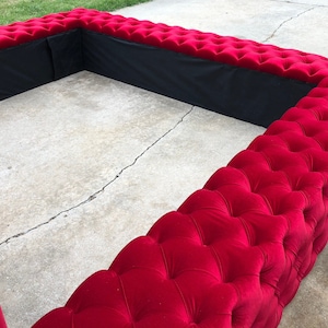 Custom Tufted Velvet Bed Frame: Wide King Platform Bed With Tall ...
