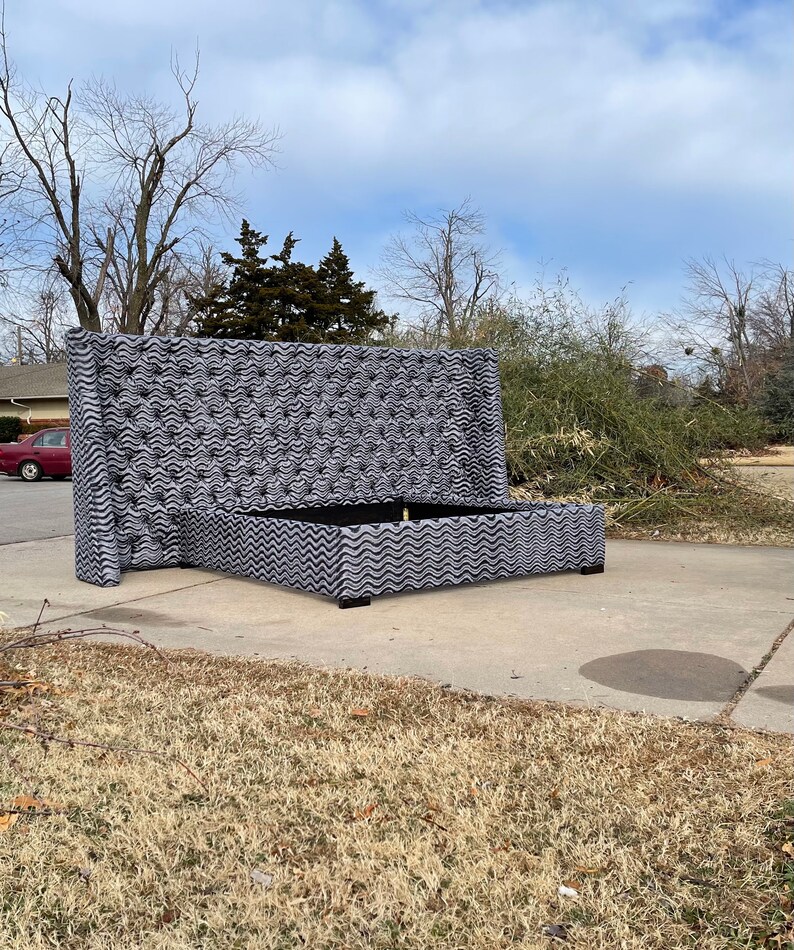 Extra Wide Headboard Tufted Curved Modern Upholstered Wall Bed - Etsy